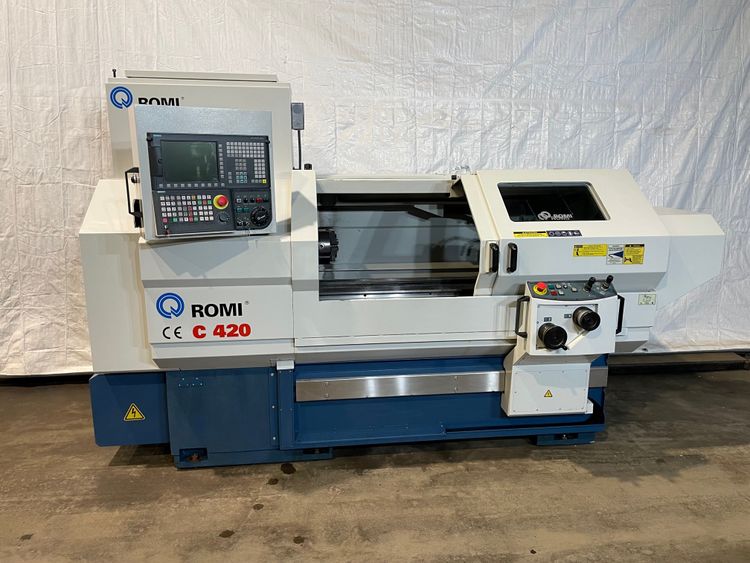 Romi Siemens 828D CNC Control 4000 RPM C420 CNC Lathe 2 Axis