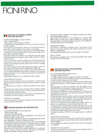 Ficini FR. 1500 Polishing machine
