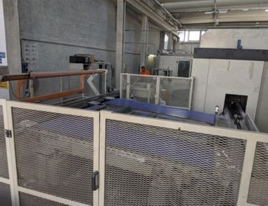 Perini 2.650 mm automatic Start-Stop rewinder 703G with industrial logsaw