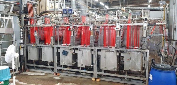 Mageba 8 ribbons dyeing machine in 400mm for ribbons and tapes gaz heated