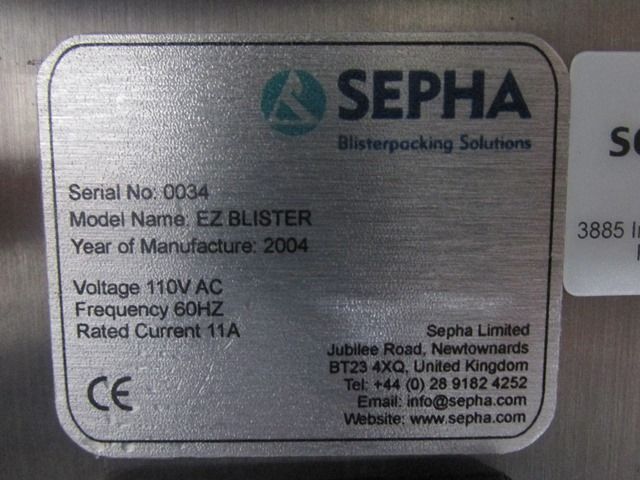 Sepha EZ Blister 180 mm x 120 mm max Blister Machine