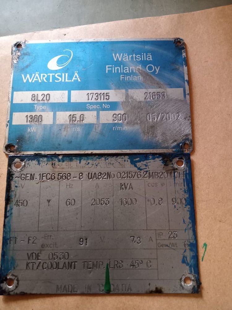 3 Wartsila WARTSILA 8L20
