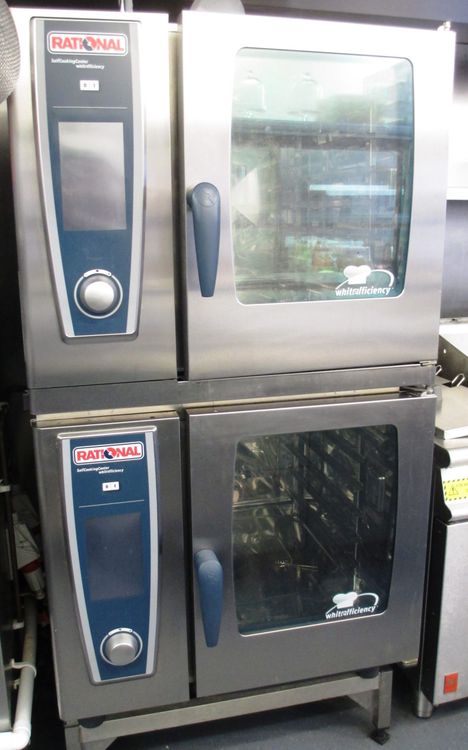 Rational STACKED WHITE EFFICIENCY ELECTRIC 6 GRID COMBI OVENS