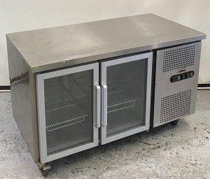 Rhino RH2100NTG, Two Glass Door Under Bench Fridge