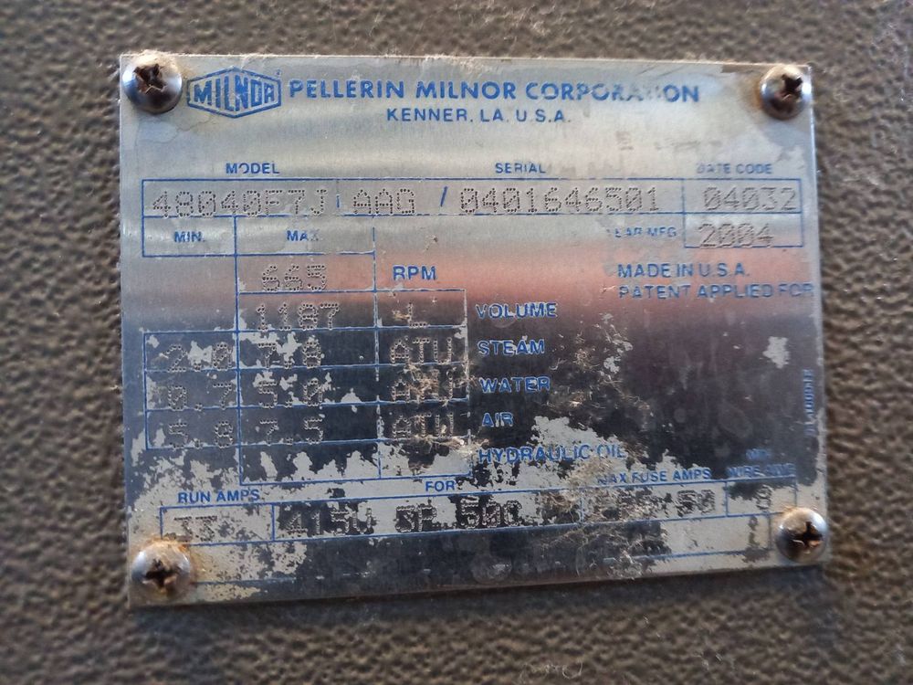 2 Pellerin Milnor SECOND HAND WASHER EXTRACTOR 120kg STEAM