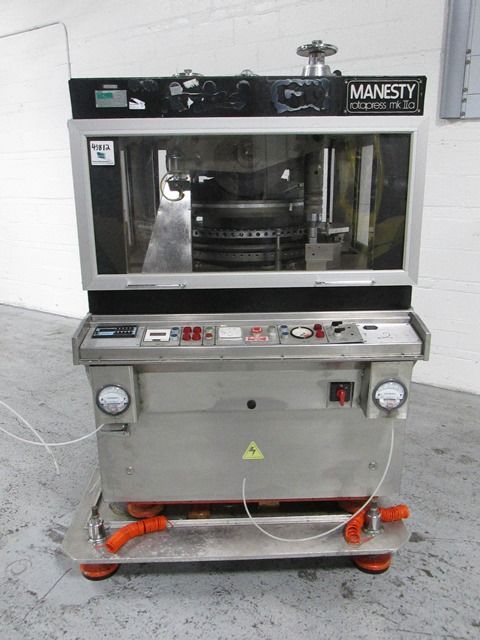 Manesty Rotapress MK IIA 7/16" max tablet diameter, 11/16" max depth of ...