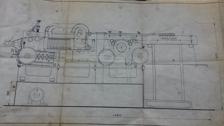 Hobema model 1250 ROTATIVE SHEET-CUTTER, 4 pcs unwinder
