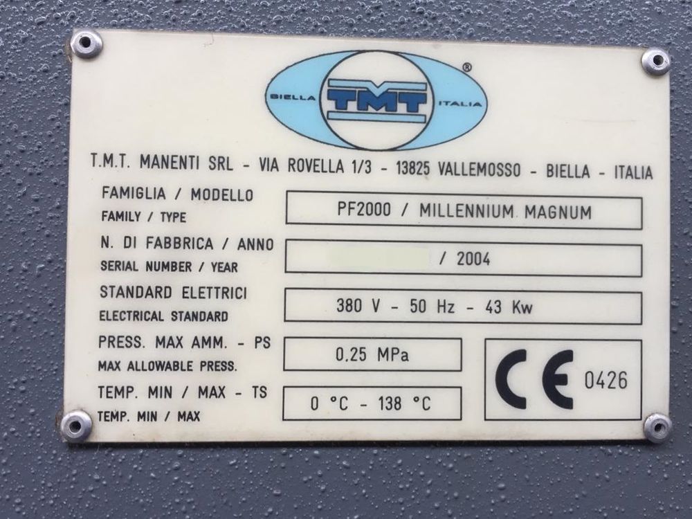 Tmt PF 2000 MILLENIUM MAGNUM 1850 MM TMT KIER DECATISING