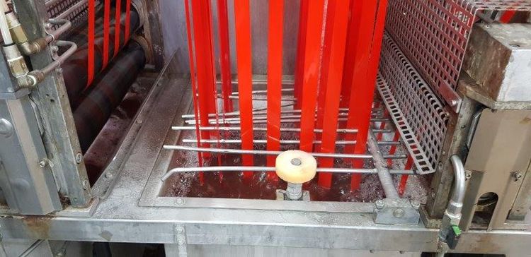 Mageba 8 ribbons dyeing machine in 400mm for ribbons and tapes gaz heated