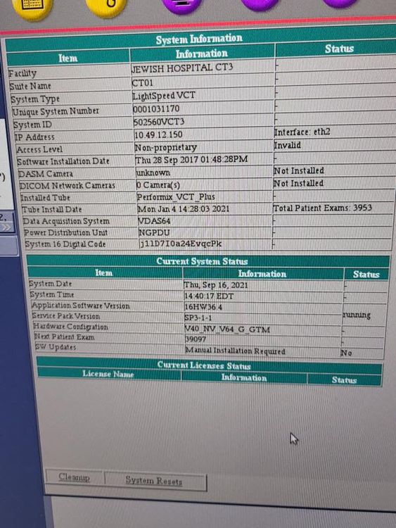 GE VCT 64 CT Scanner