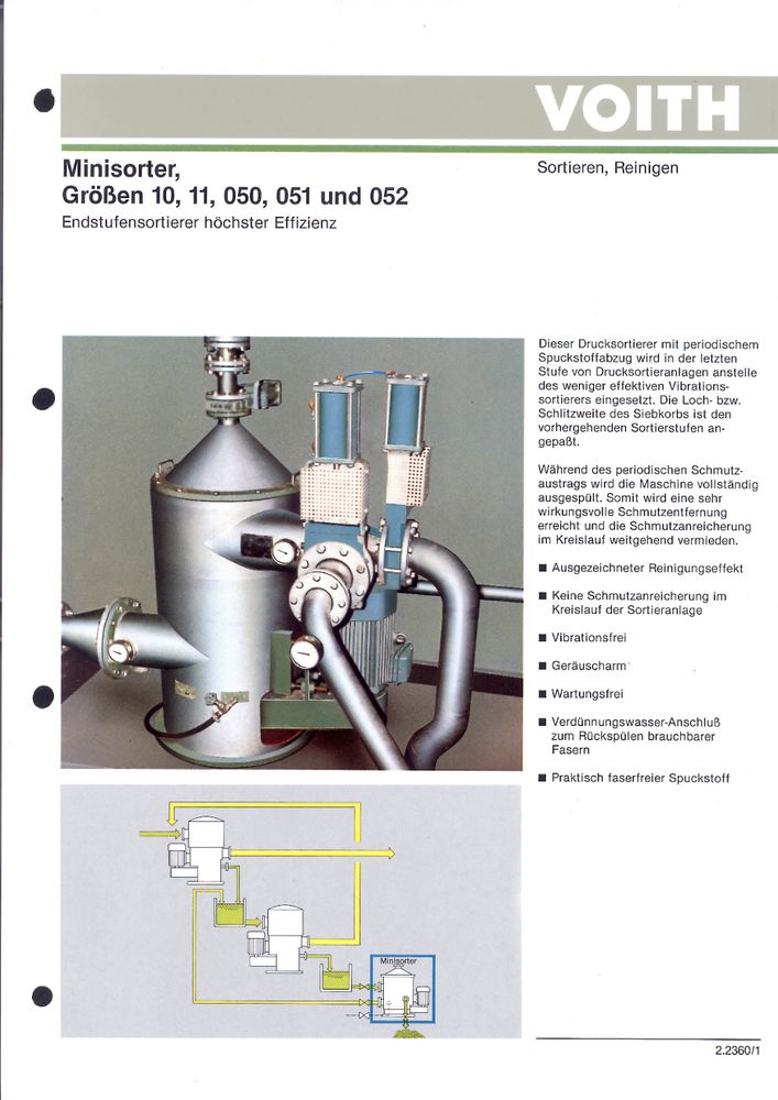 2 Voith size 11 Pressure screen Minisorter 2700 l/min