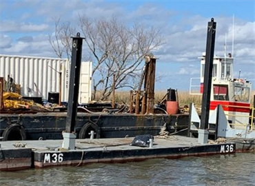 2 36-feet x 12.5-feet Work Spud Barges