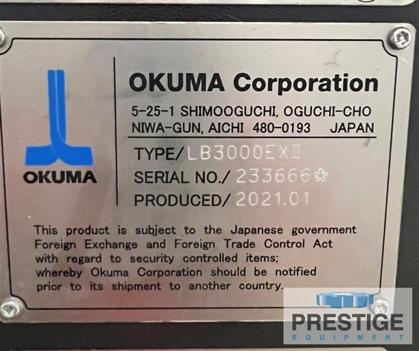 Okuma Okuma OSP-P300LA CNC 2800 RPM LB-3000EX-II-MYW 800 Space Turn