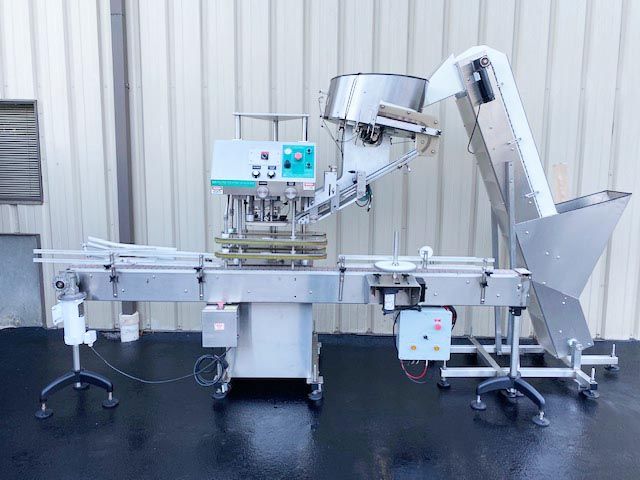 Inline Filling Systems (IFS) Screw Capper with Hopper Elevator