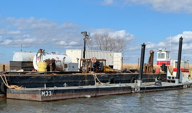 2 36-feet x 12.5-feet Work Spud Barges