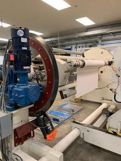 Geometric Shaftless Turret unwind with splicing 40" OD capacity