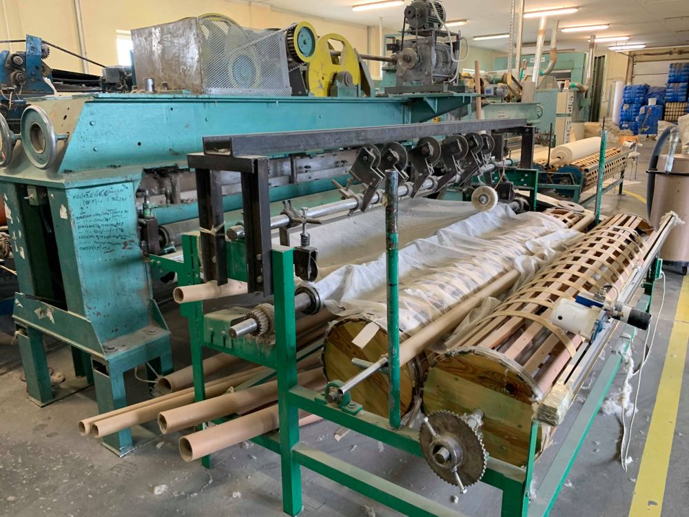 Thibeau complete line with carding, cross lapper, needle loom, winding