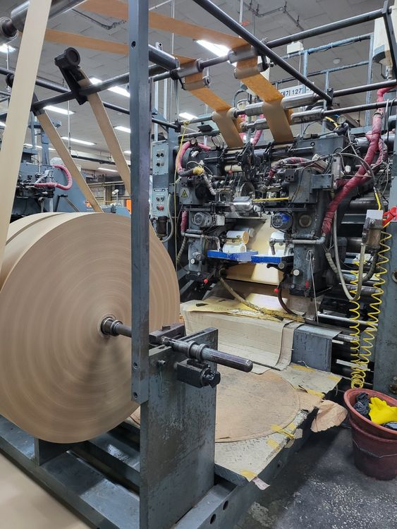 NEWLONG 127T + 506TH Block bottom/SOS paper bag machine with FLAT HANDLES