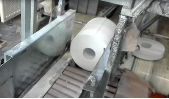 Perini 2.650 mm automatic Start-Stop rewinder 703G with industrial logsaw