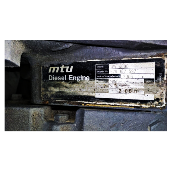 2 MTU 12V4000 M71 || 2006 MTU 12V4000 M71 Diesel Engine 1850 kW, 2000 ...